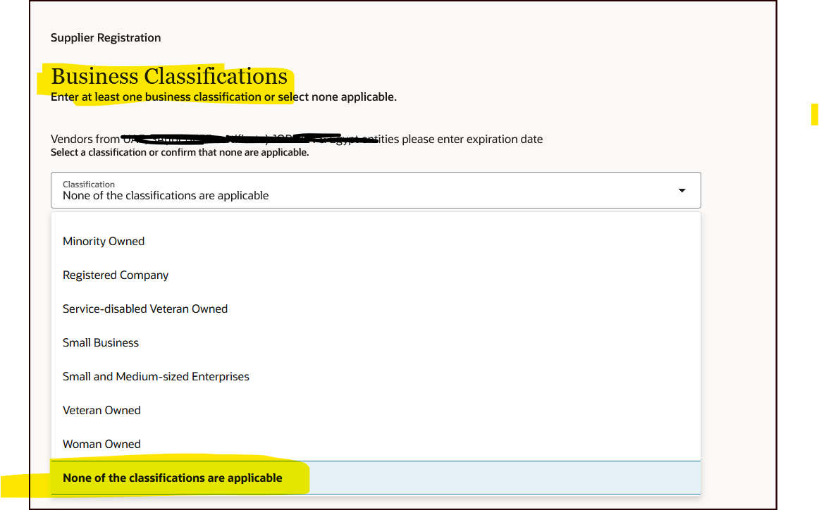 How to remove "None of the applicable" option from Business ...