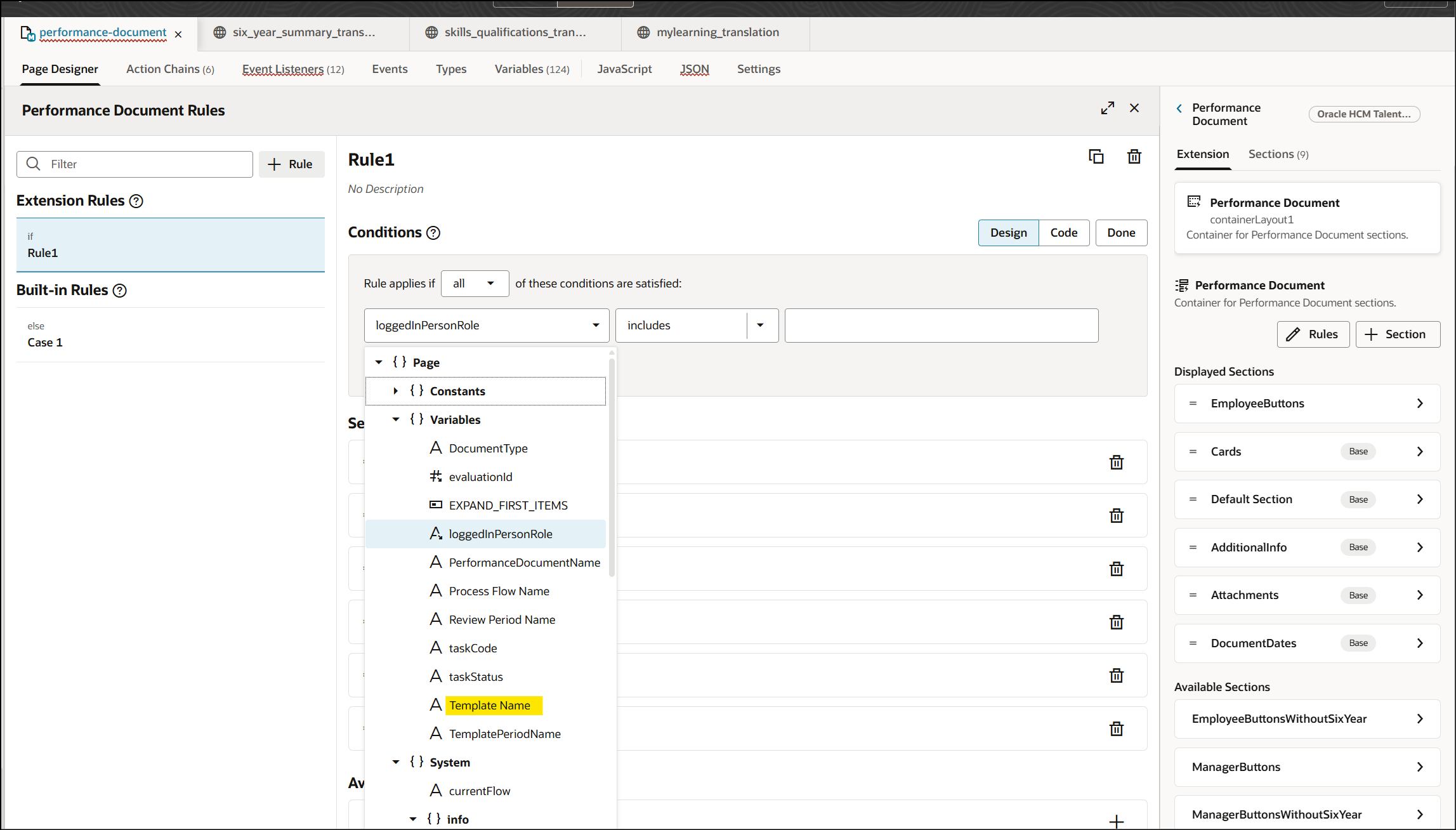 Perf Doc > VBS > rule condition > variable "Template Name" doesn't seem ...