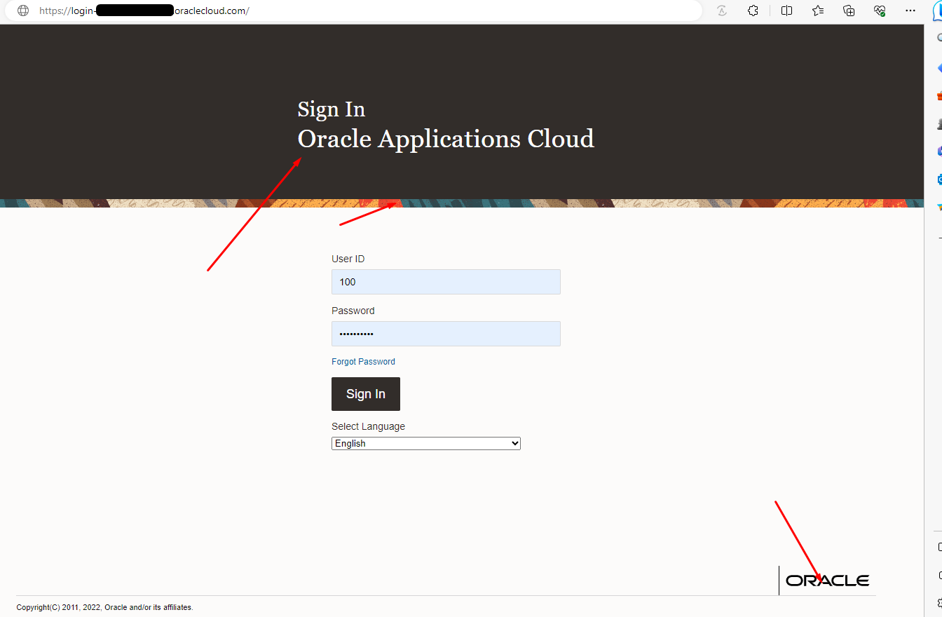 Is it possible to customize the customer login experience (Fusion Cloud) — Cloud Customer Connect
