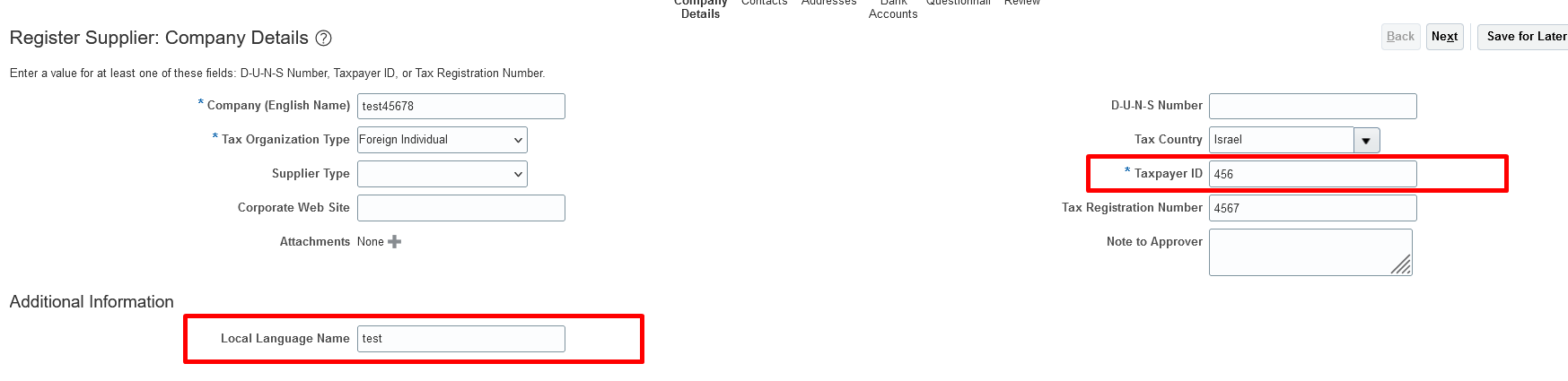 Is There Any Partial Trigger Option For The Dffs On Supplier Registration Screen — Cloud