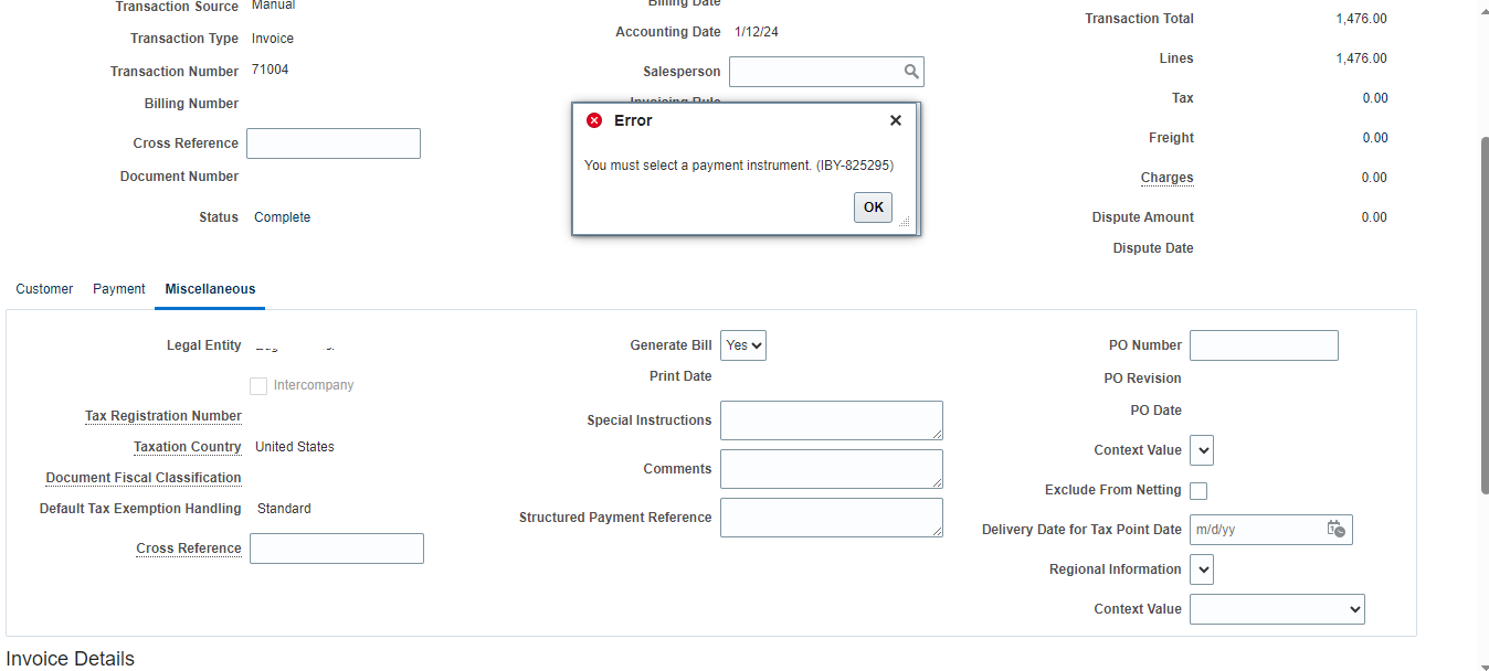 Getting The Error Message You Must Select A Payment Instrument Iby 825295 — Cloud Customer
