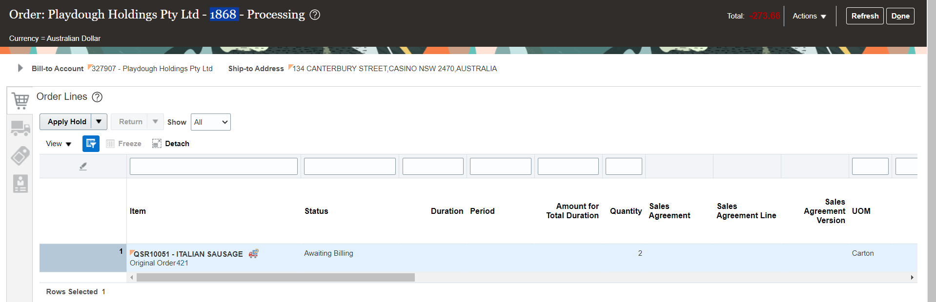 RMA orders stuck in Awaiting Billing in Oracle Fusion — Cloud Customer ...