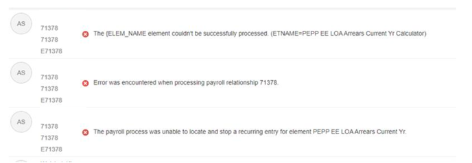 What does these error messages mean when processing a Calculate Payroll ...