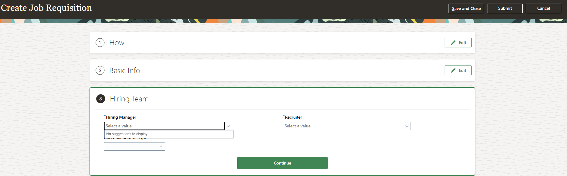 Hiring Manager Lov No Suggestions To Display — Cloud Customer Connect