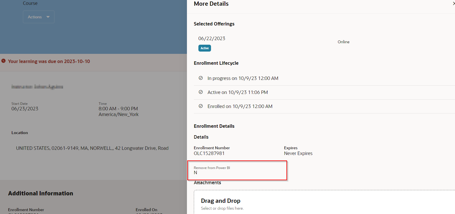 How To Hide Learning Request Dff From Enrollment Details In Visual Builder — Cloud Customer Connect