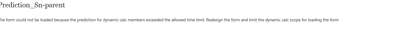 Dynamic calc member prediction is not working in Data Form — Cloud Customer Connect