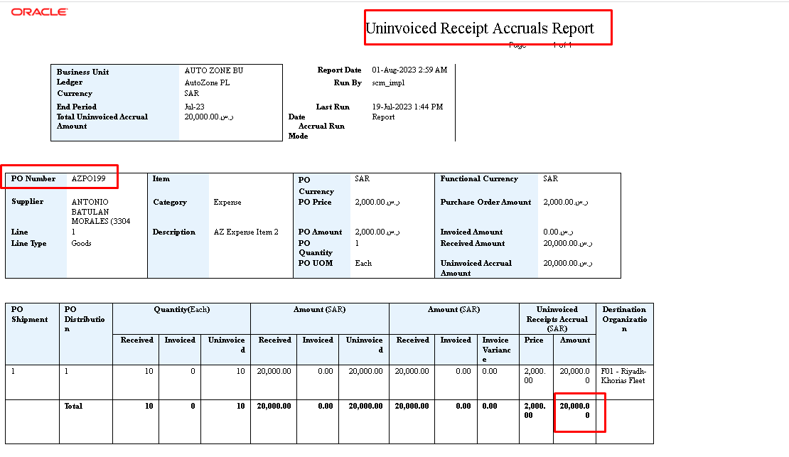 How to find JV created for Receipt accruals (Un-Invoiced Receipt accruals) — Cloud Customer Connect