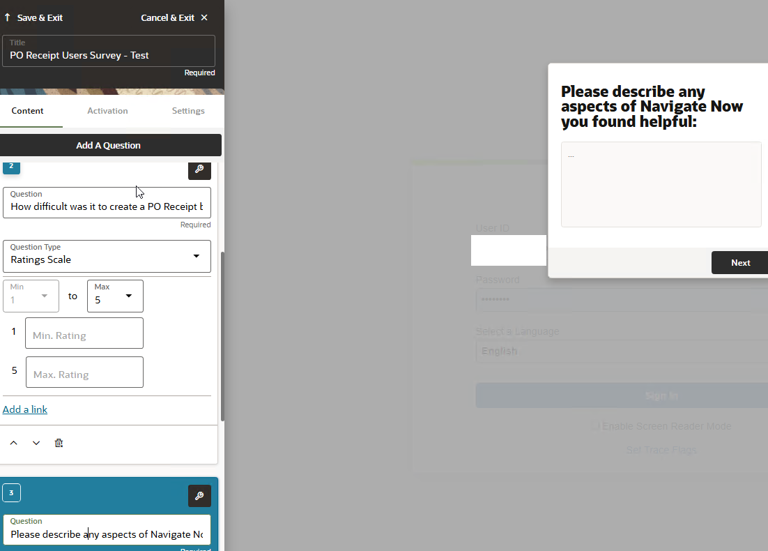 Is possible to modify the text style and formatting of OGL Survey Questions? — Cloud Customer ...