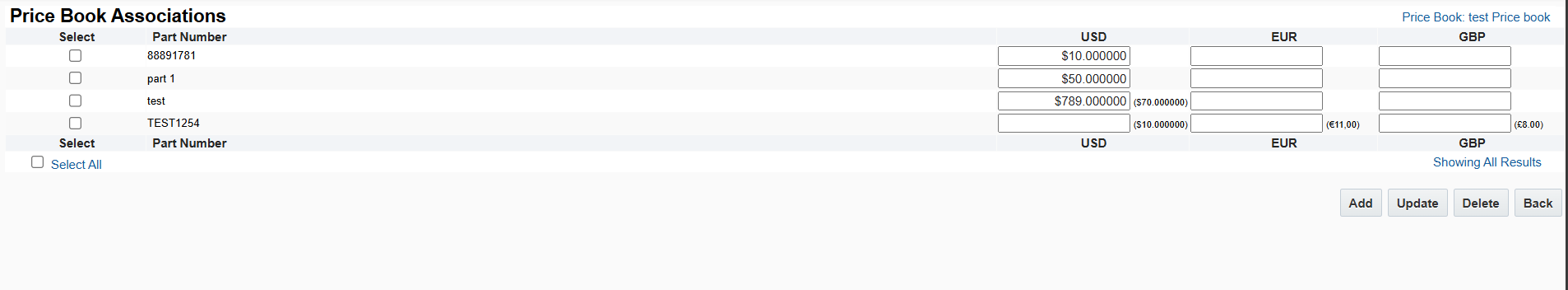 Adding Part Numbers and Prices to Custom Price Book Associations — Cloud Customer Connect