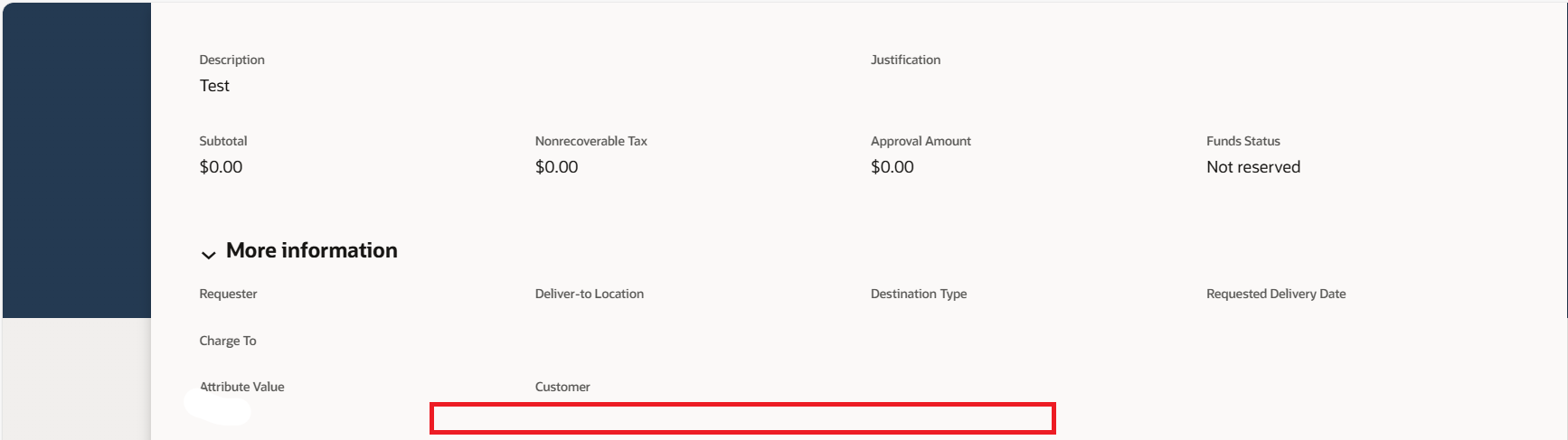 A solution is needed to conditionally display a text message in Purchase Requisition (Redwood ...