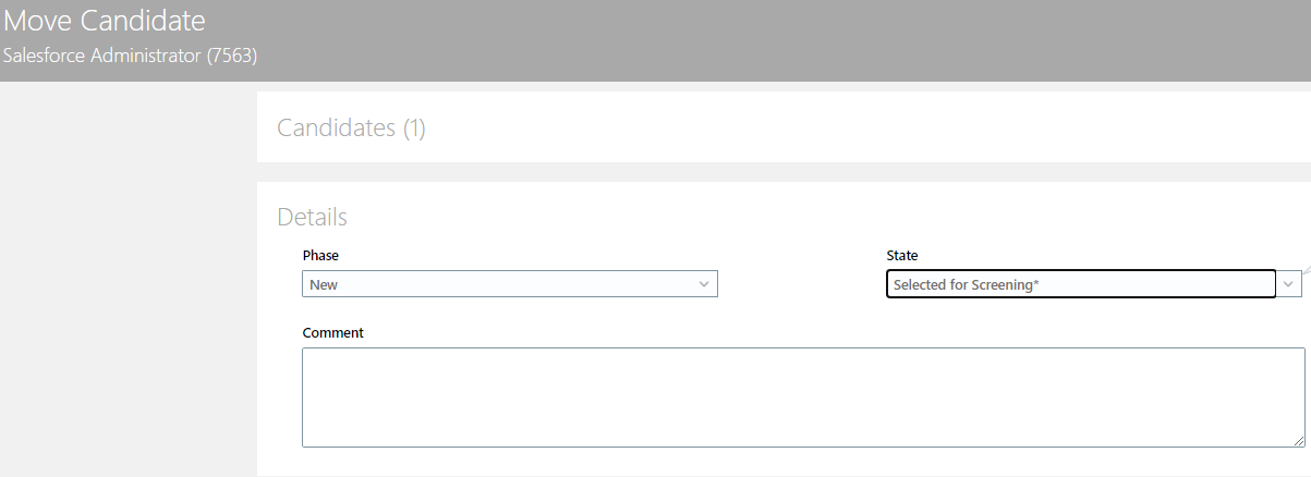 can we bring a candidate selection process state under a button click ...