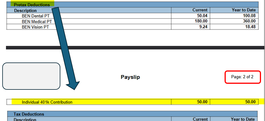 How to introduce page breaks for payslip sections — Cloud Customer Connect