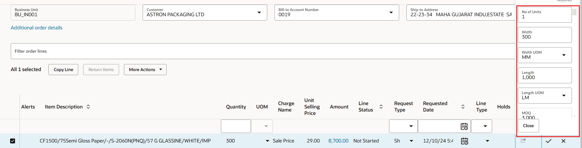Can We Enable The Sales Order Line Eff Fields Into Sales Order Lines In