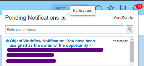 How to change "Object Workflow Notification: " from a bell notification ...