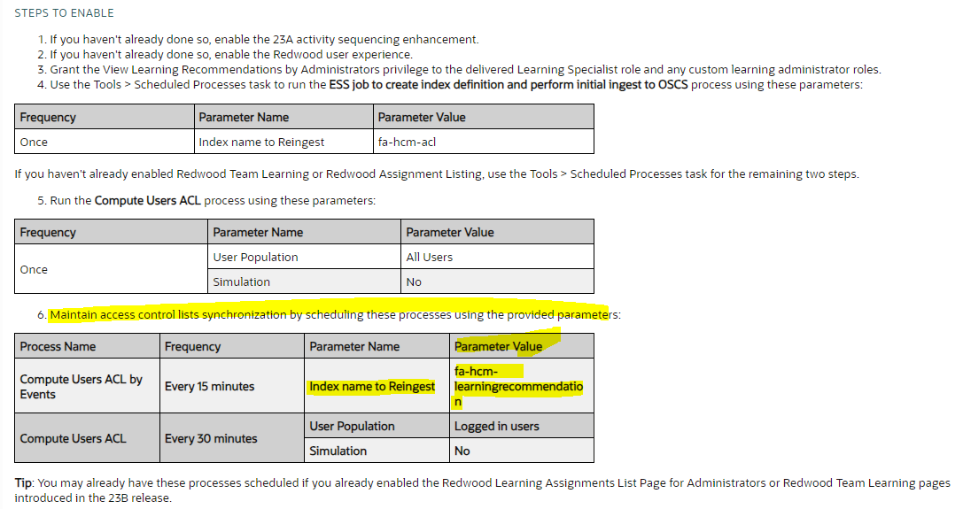 Redwood Learning Recommendations List Page For Administrators Scheduled Processes — Cloud