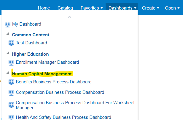 How to show custom dashboards under Dashboard Header Menu in Oracle ...