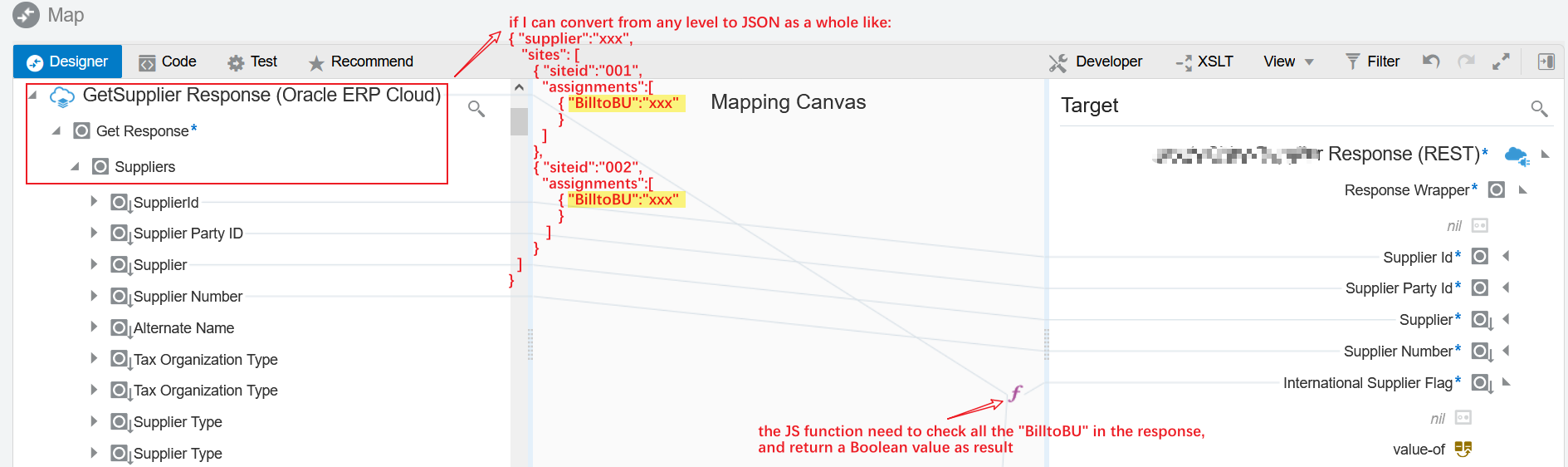 How To Transfer Oracle Erp Cloud Connection Response To Param Of A Javascript Function