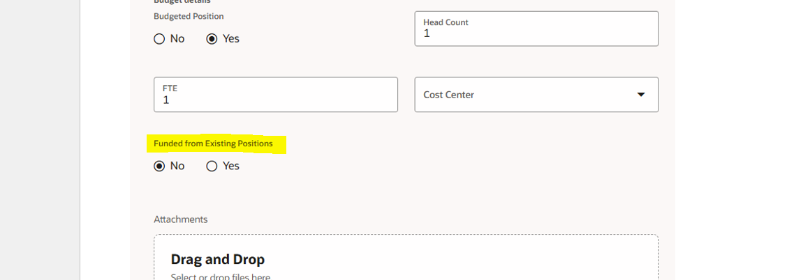 To hide Newly added field "Funded from existing position" from position ...