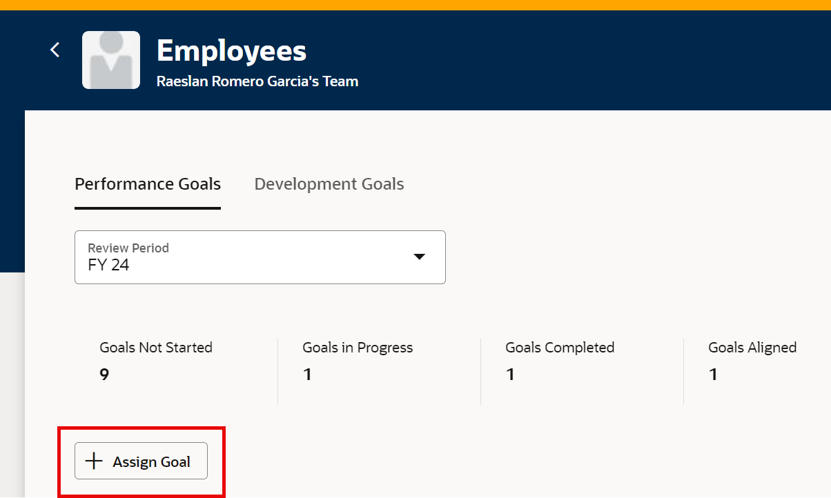 How To Hide Assign Option On Team Goal Center Page — Cloud Customer 9842