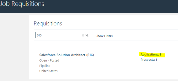 Internal Employee Job Application Not Visible On The Job Requisition But Active Application 