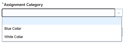 Query to get assignment category in Positions page — Cloud Customer Connect