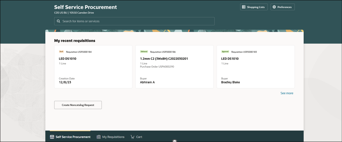 Responsive Self Service Procurement Not Able To Create Inventory Requisitions — Cloud Customer