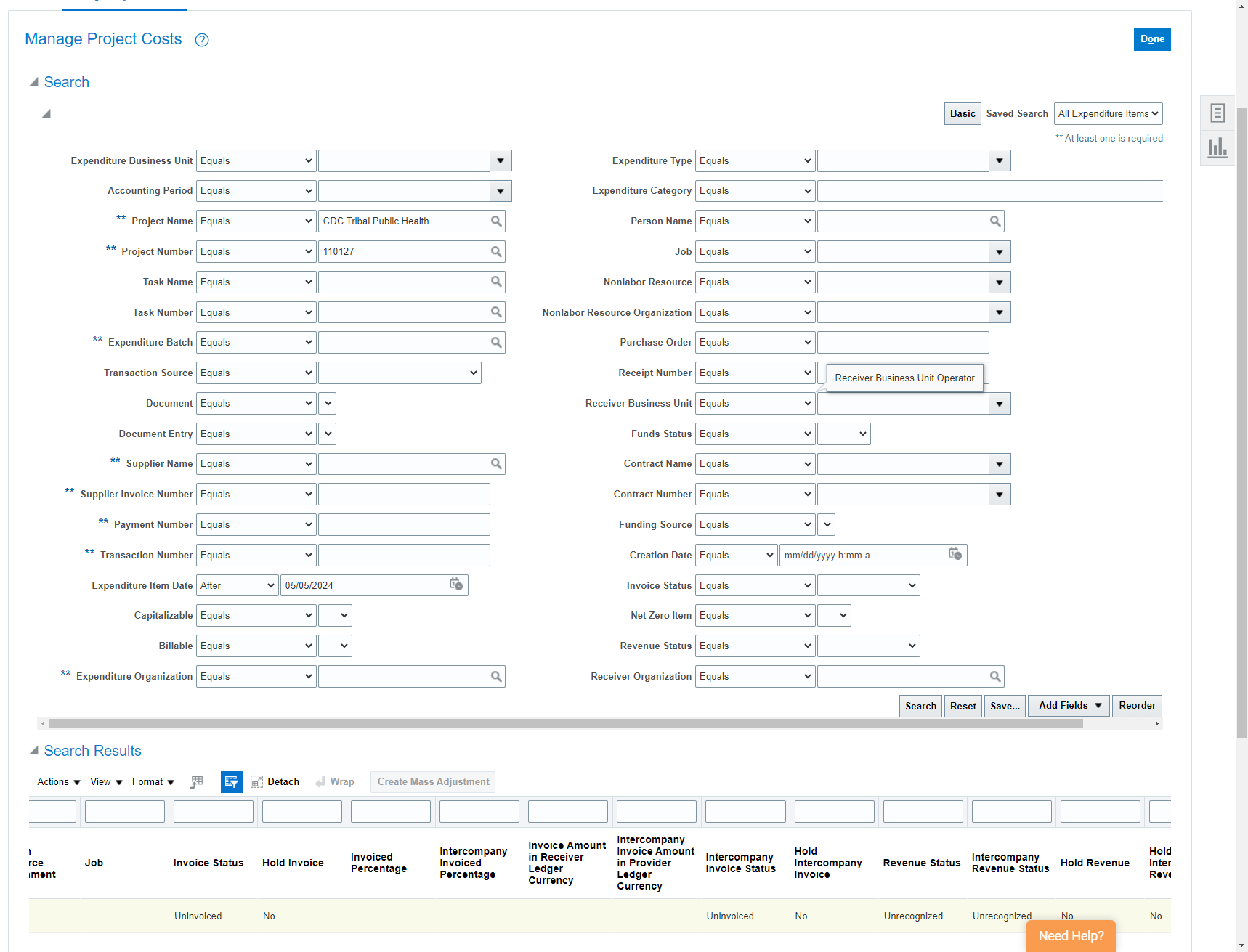 Why is a project cost showing up as uninvoiced? — Cloud Customer Connect