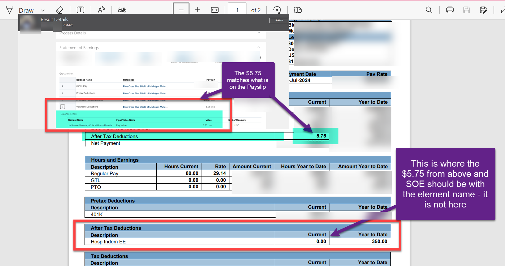 Configured Element Showing On Soe But Not Populating On Payslip Customized Template — Cloud