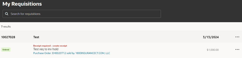 Receipt required - Create receipt Hold on Responsive Self-Service ...