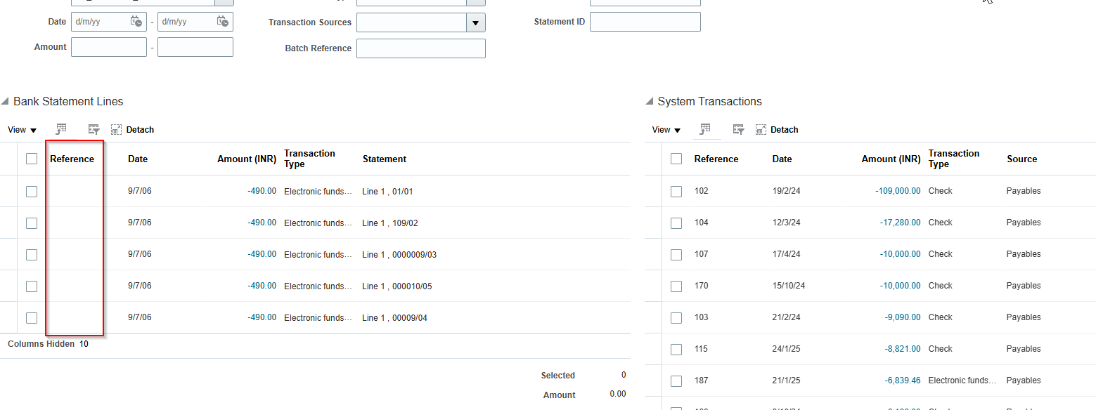 While loading bank statement MT940 file reference number is not coming ...