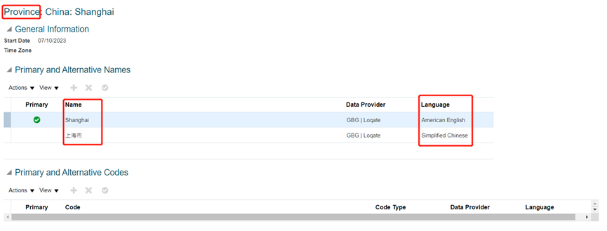 How to manage Address-Province, City LOV with different language ...