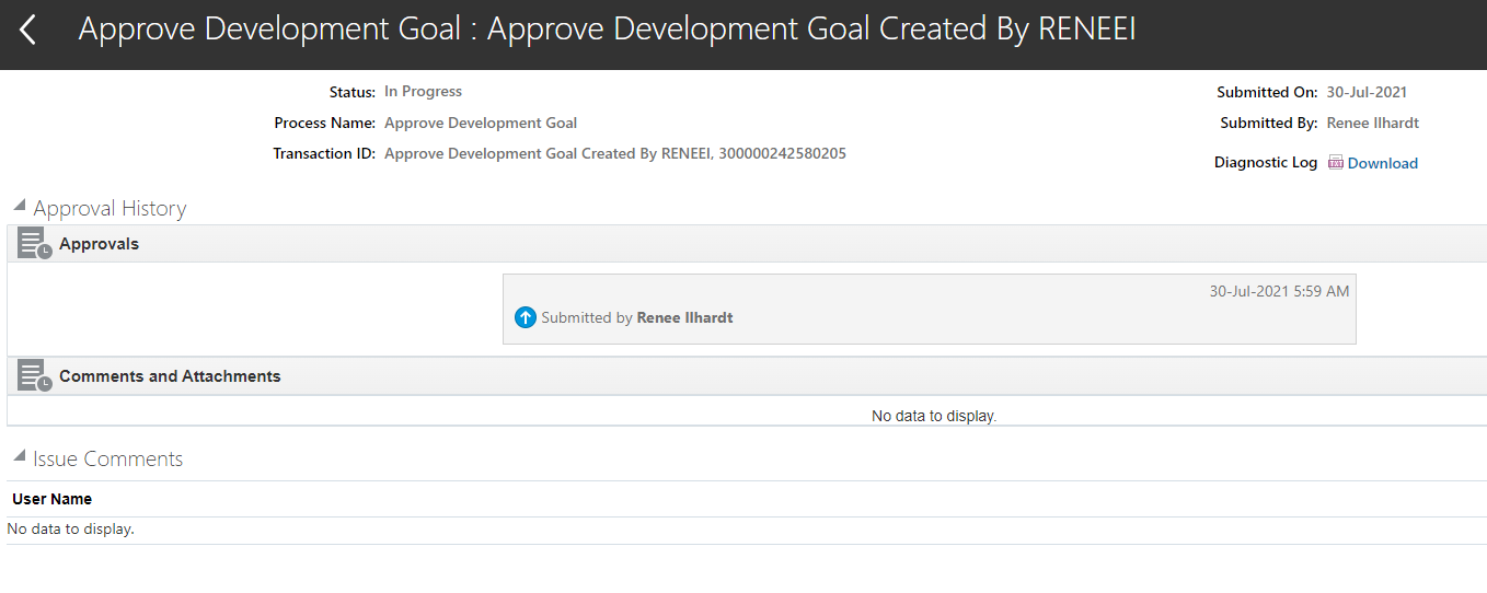 Approval Status Is In Progress But Transaction Is Stuck With Initiator — Cloud Customer Connect
