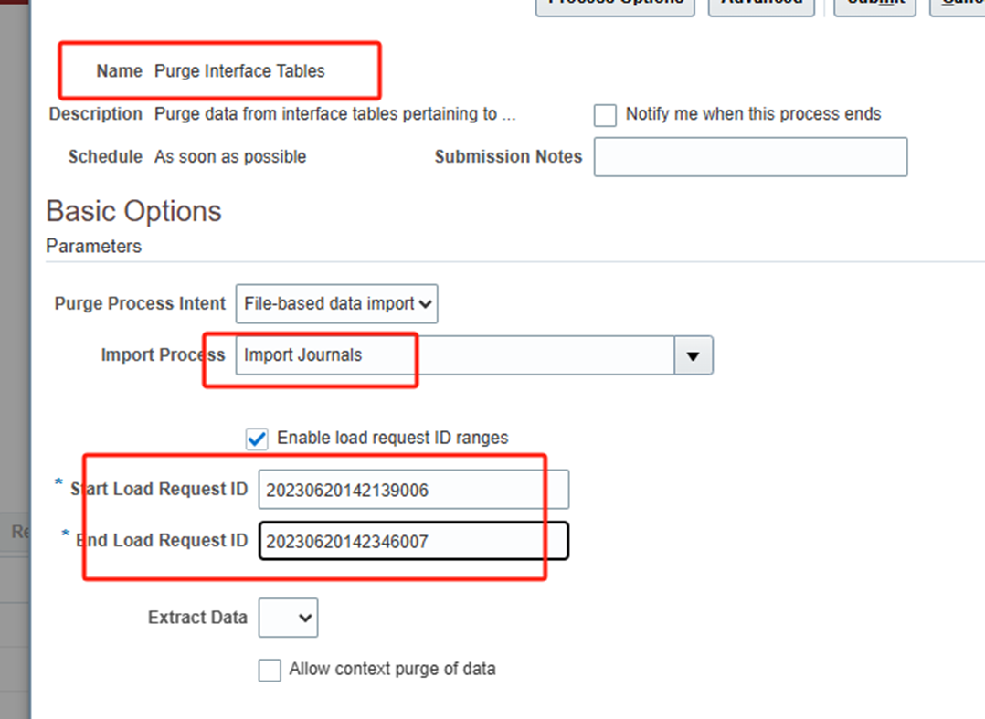 Delete journal interface by 'Purge Interface Tables', but import errors ...