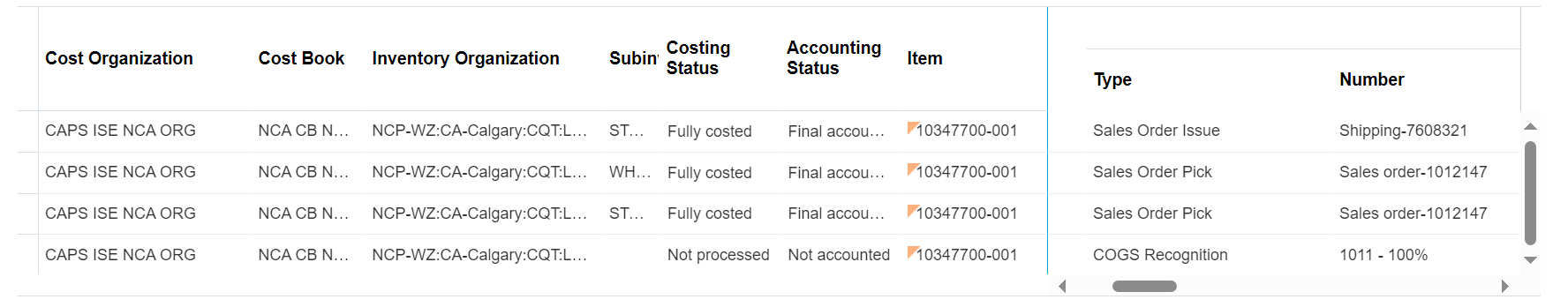 COGS recognition is Not Processed — Cloud Customer Connect