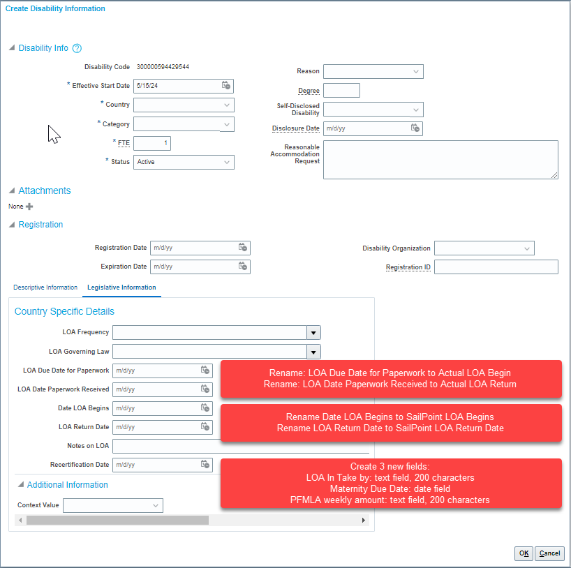 Is It Possible To Add Flex Fields To The Disability Info Form — Cloud Customer Connect