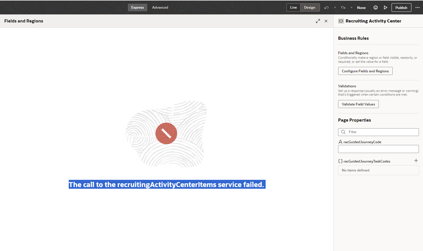 VB Studio error in Express mode: the call to the recruitingActivityCenterItems service failed ...