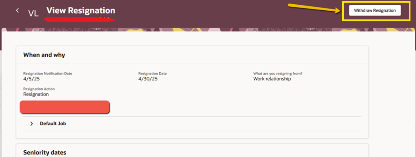 How To Hide The Withdraw Resignation Button On The View Resignation Page For Employees — Cloud