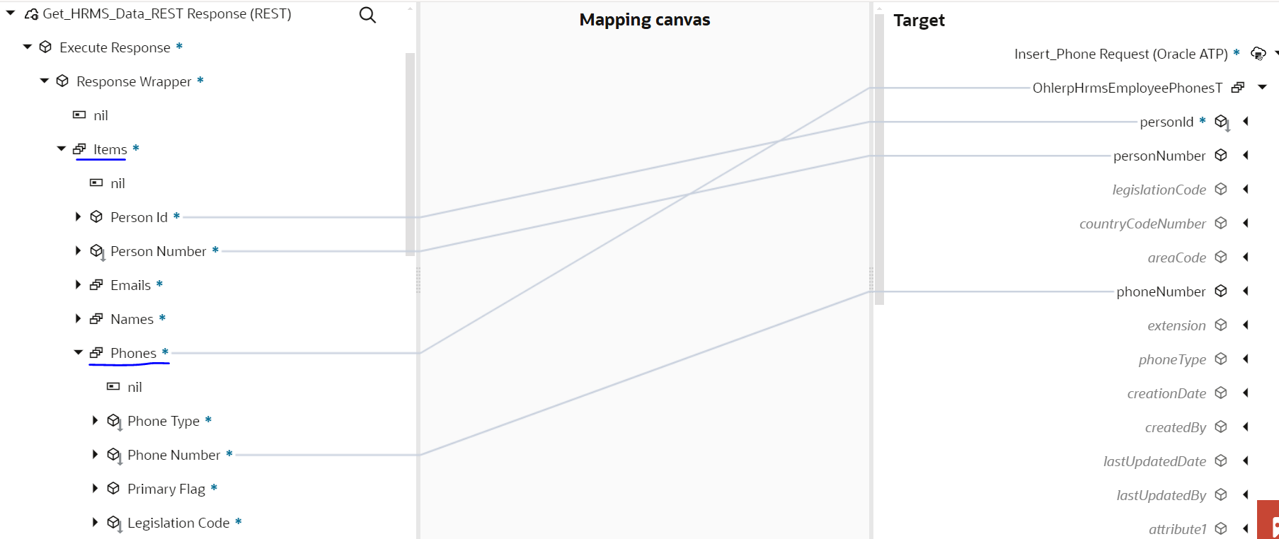 How to insert data in different REST response level to one ATP table in ...
