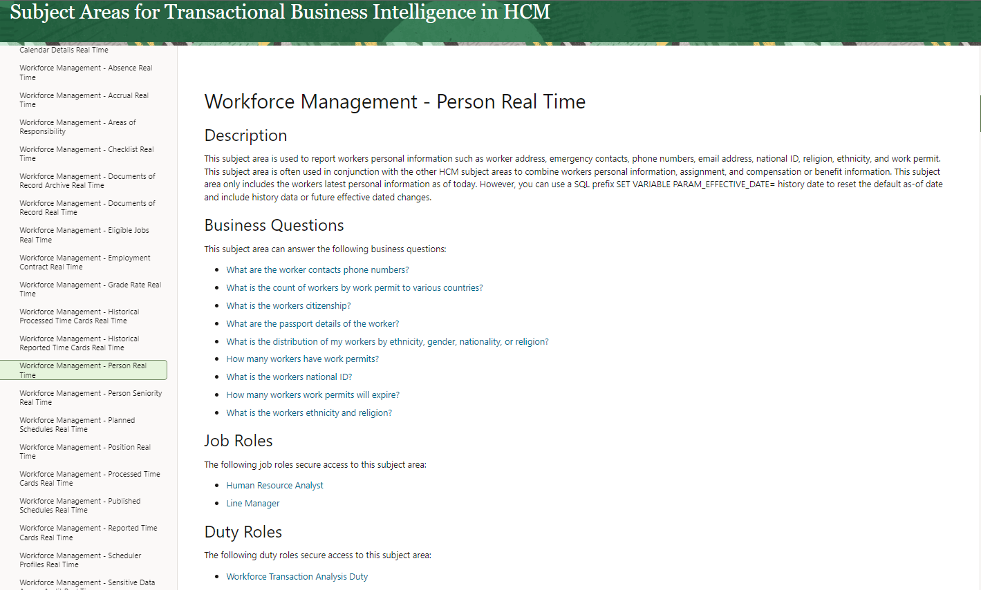 No Results The Specified Criteria Didnt Result In Any Data In Workforce Manag Person Real