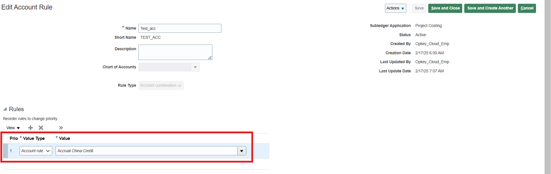 sql query or table name for Manage Account Rules — Cloud Customer Connect