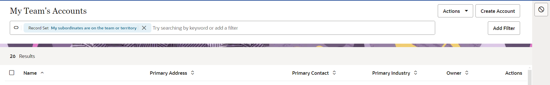 My Team Accounts In Custom Vbcs Page — Cloud Customer Connect