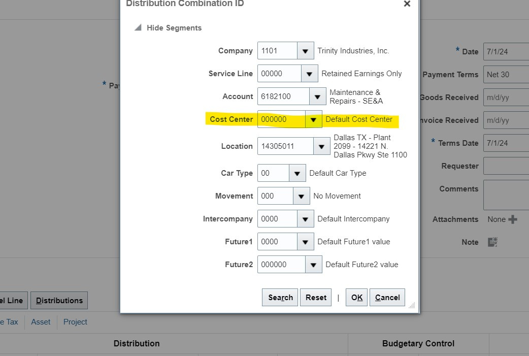 Invoice Line Level Under Project Tab Fields Need to be Mandatory When ...