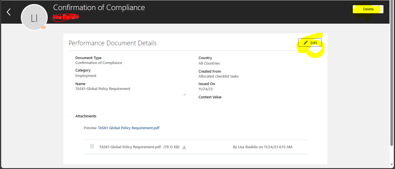 Can we remove Edit and Delete options for Employee on DOR page? — Cloud ...