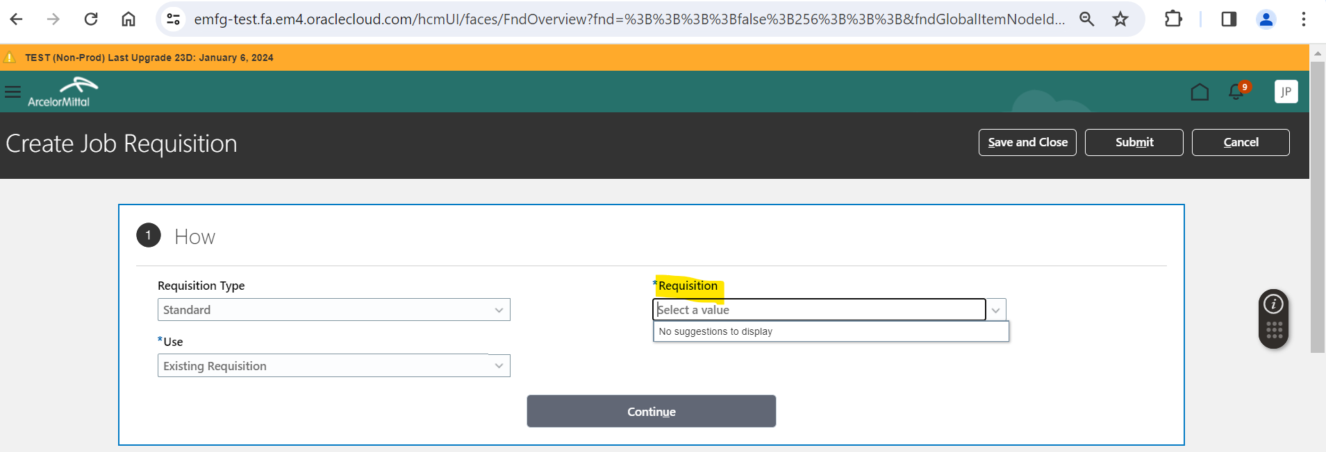 See Recent Requisitions When Selecting A Requisition — Cloud Customer Connect
