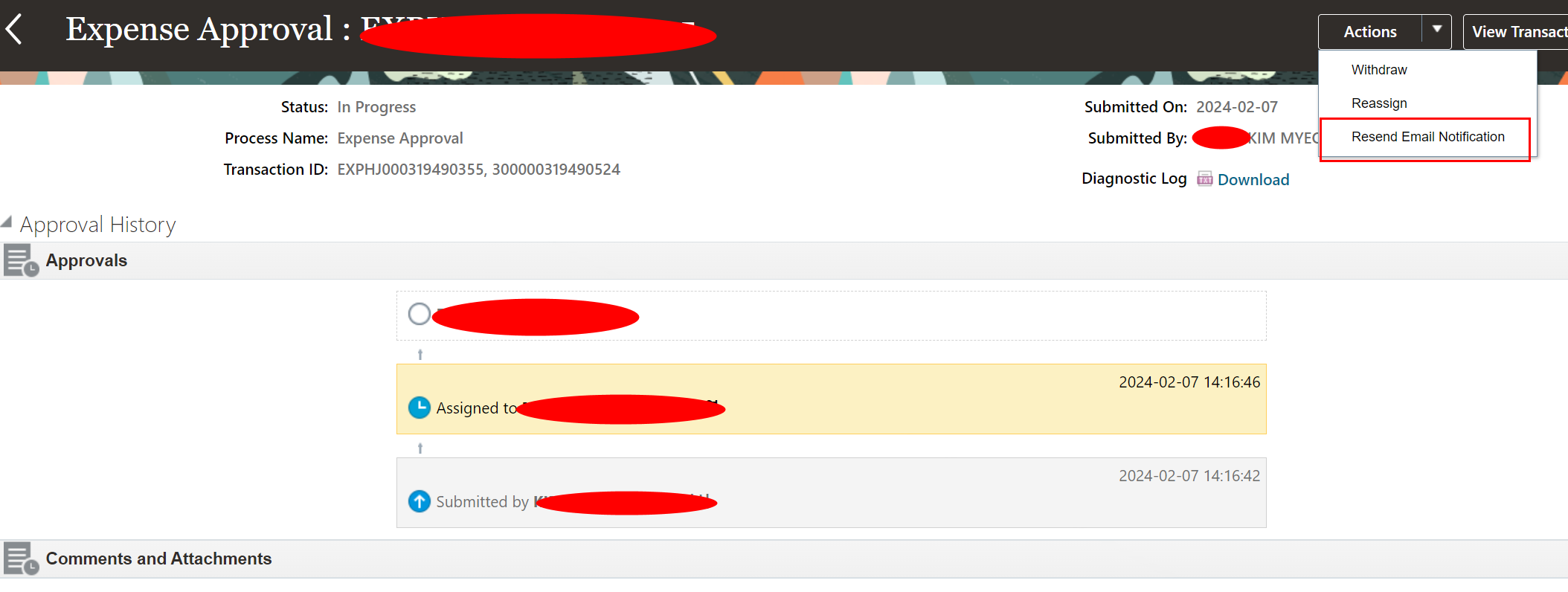 How Does Resend Email Notification Work in Transaction Manager — Cloud Customer Connect