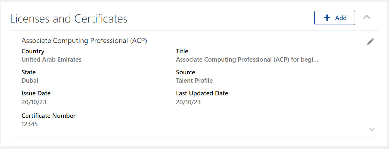 In The Skills And Qualification Print Pdf Certificate Section Does Not Have Title How To Add