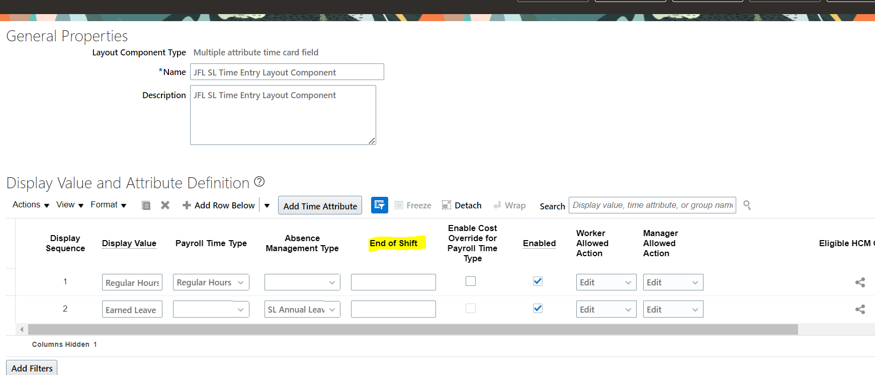 Time Card Field Attribute Is Not Reflection In Time Card Ess — Cloud Customer Connect