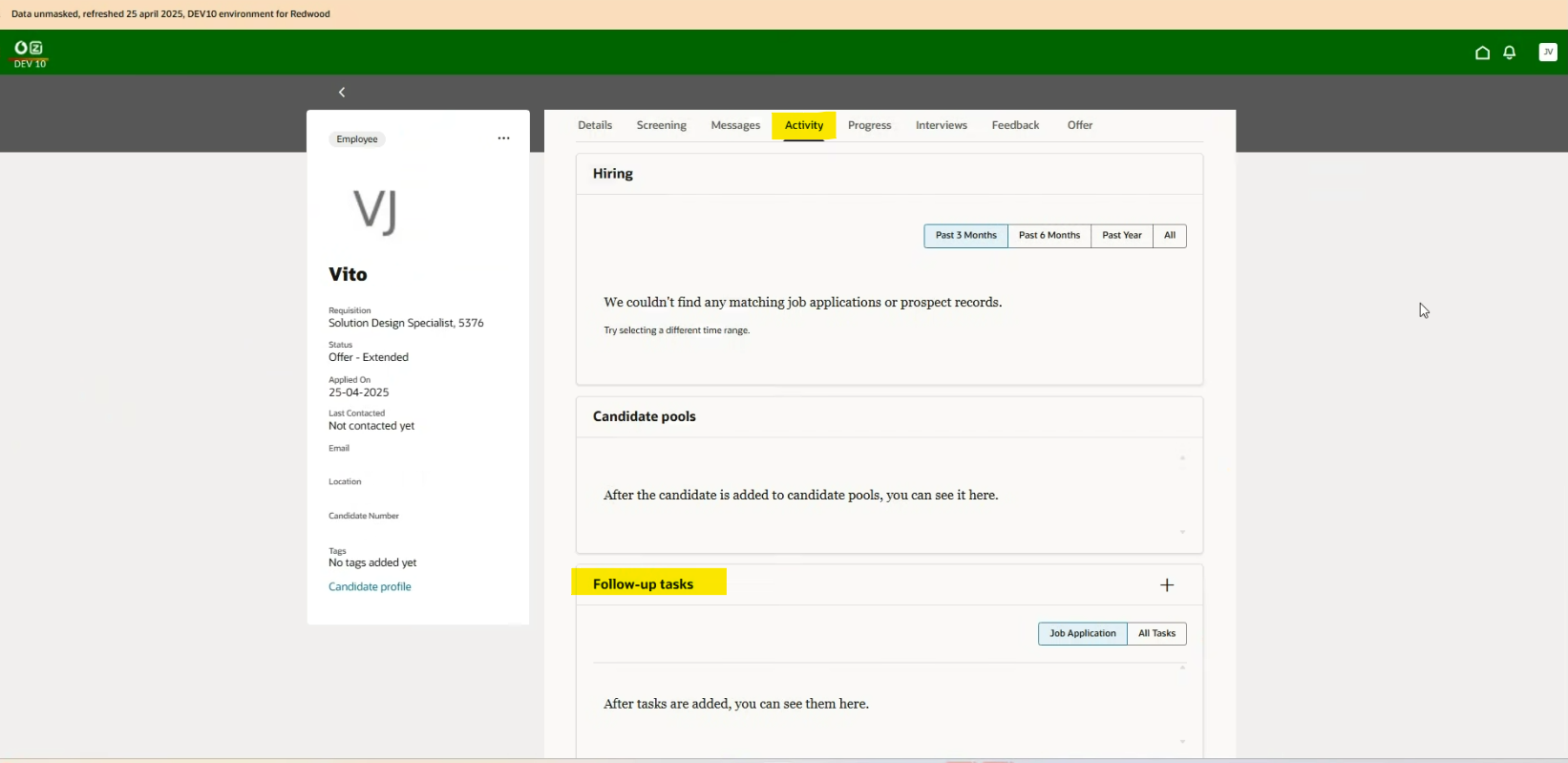 Cannot Hide Follow Up Tasks Section From The Activity Tab Job Application Redwood — Cloud