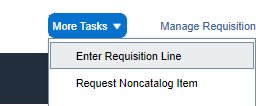 Line Types in Requisition Request Noncatalog Item and Enter Requisition menu — Cloud Customer ...