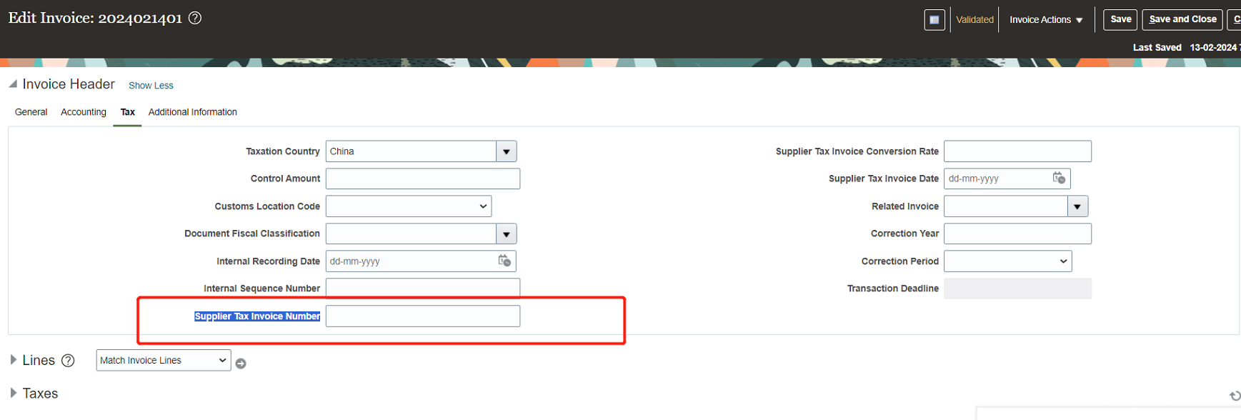 How To Set Supplier Tax Invoice Number For An Ap Invoice By Rest Api 